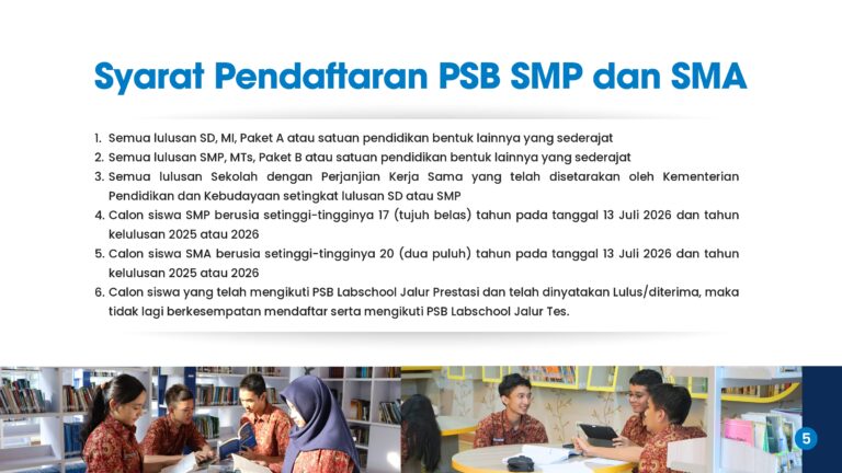 Info Psb Tes 2026 Sma Labschool Psb Labschool Unj